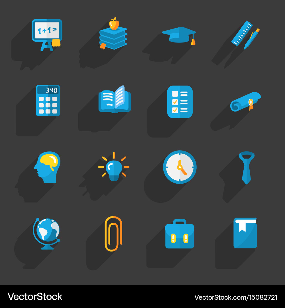 Modern colorful flat social icons set Royalty Free Vector