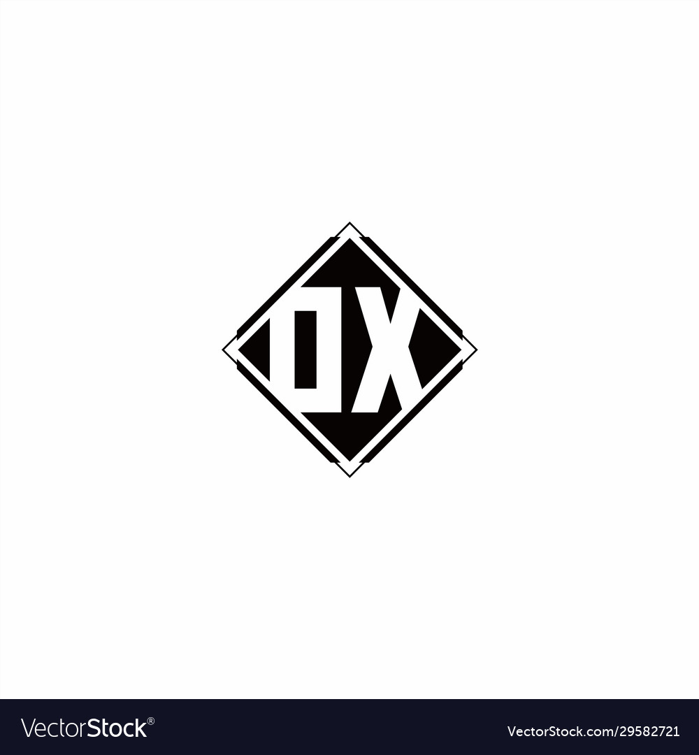 Monogram logo design with diamond square shape Vector Image