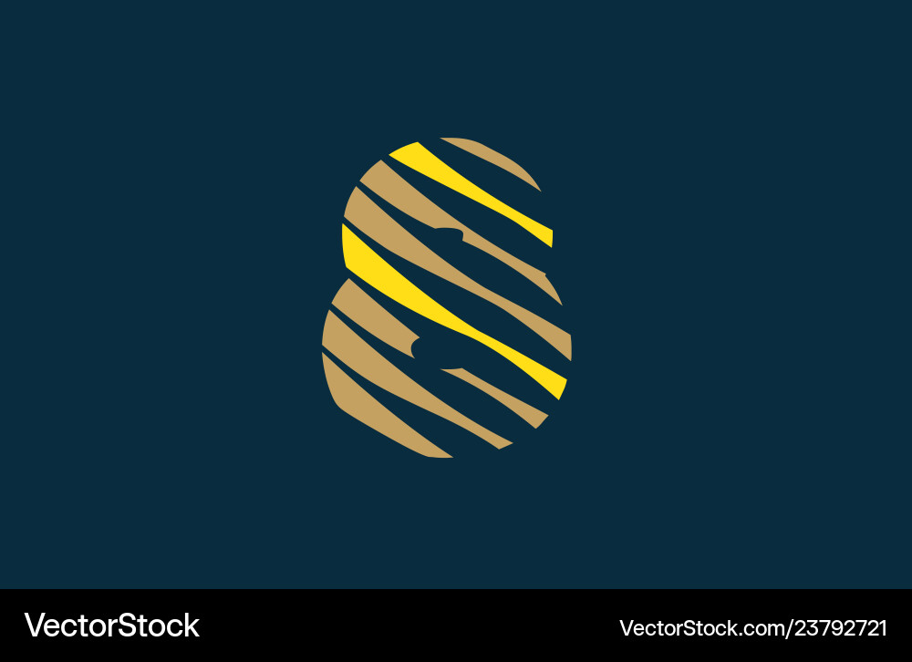 Number 8 logo icon design typography Royalty Free Vector