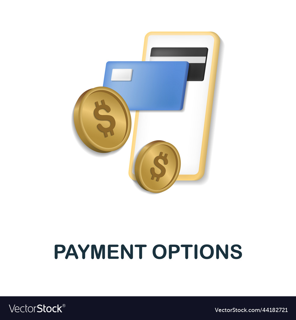 Payment options icon 3d from e-commerce Royalty Free Vector