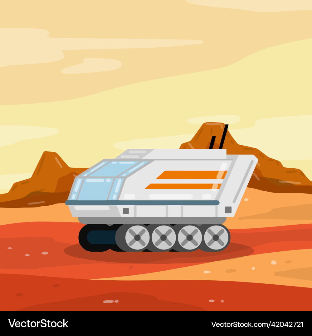 Rover space vehicle colonization of mars Vector Image