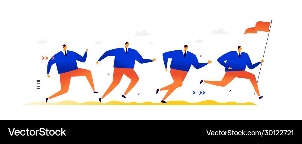 Running businessmen metaphor a crowd men runs Vector Image