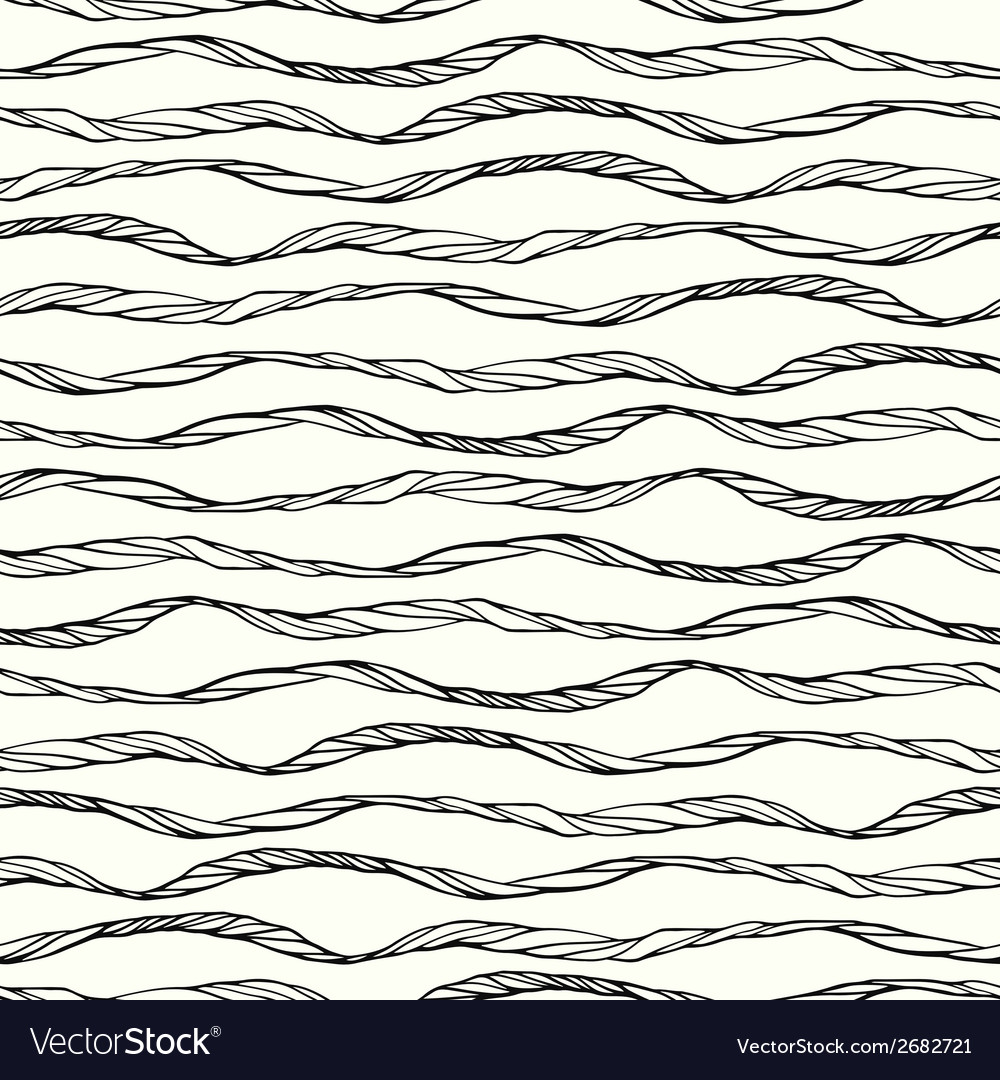 Seamless pattern with abstract doodle wavy Vector Image
