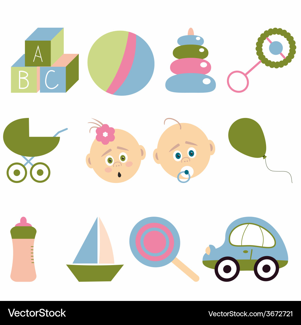 Set of baby icons Royalty Free Vector Image - VectorStock