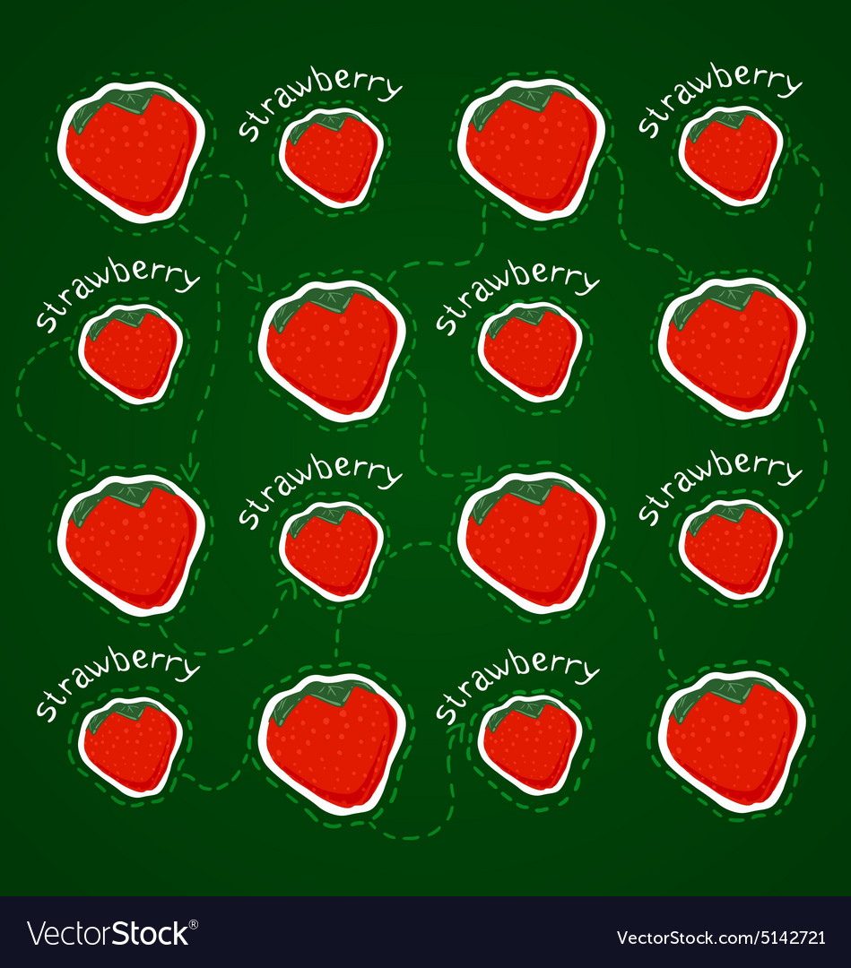 Strawberry pattern Royalty Free Vector Image - VectorStock