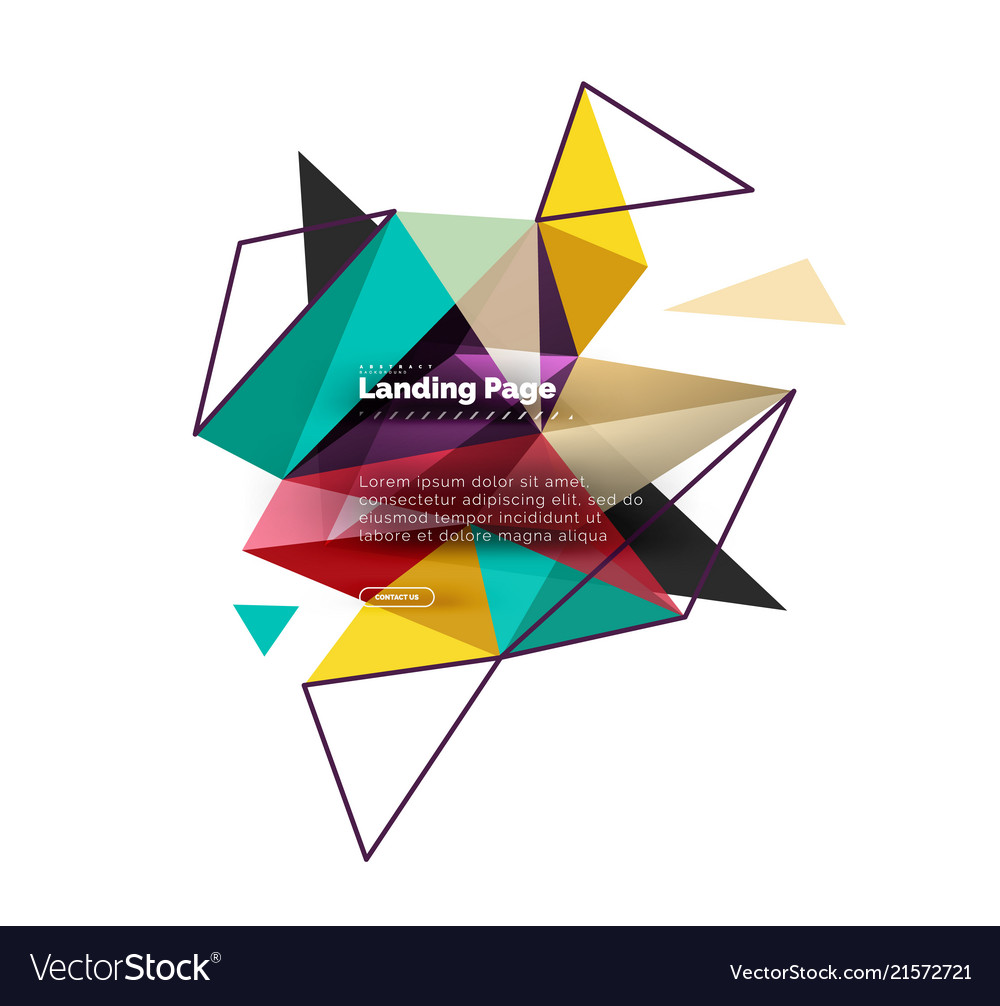 Triangular design abstract background landing Vector Image
