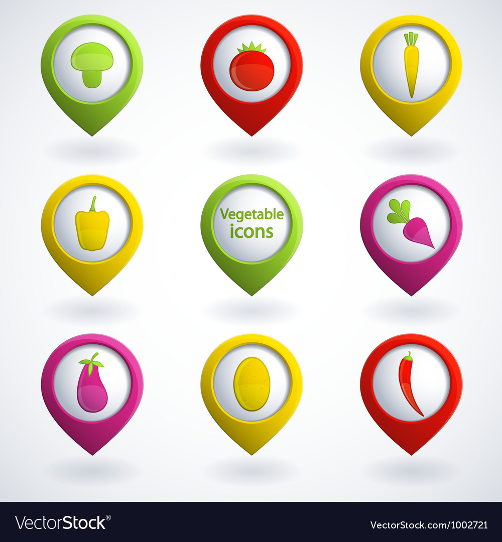 Vegetable icons Royalty Free Vector Image - VectorStock