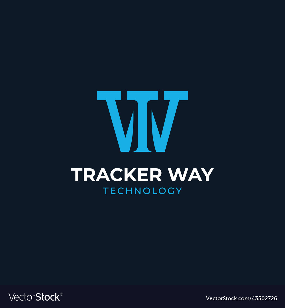 Abstract initial letter tw or wt logo in blue Vector Image