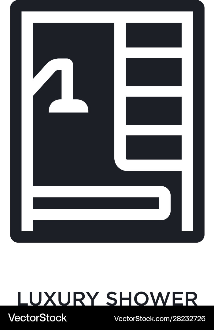 Black luxury shower isolated icon simple element Vector Image