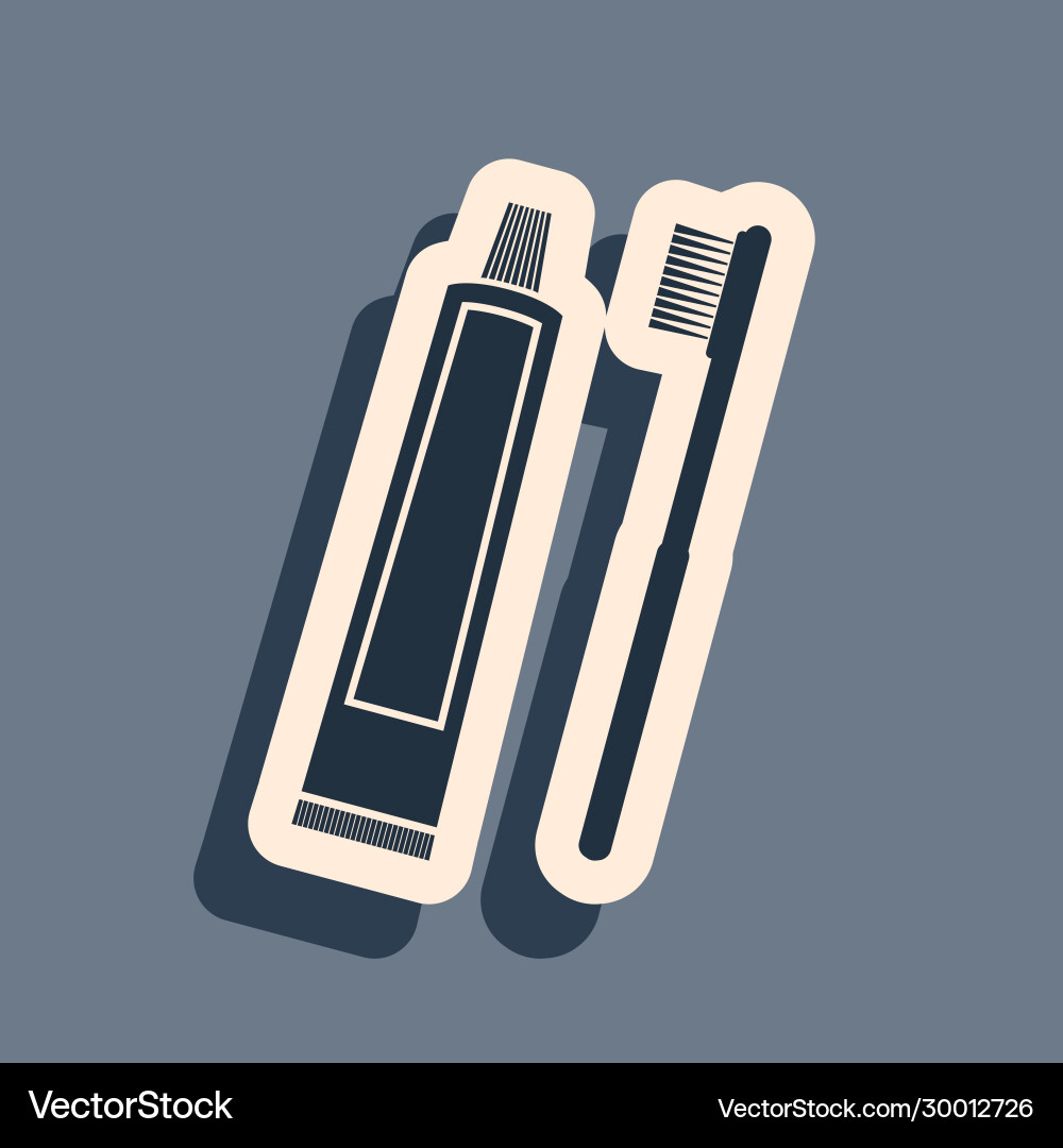Black tube toothpaste and toothbrush icon Vector Image