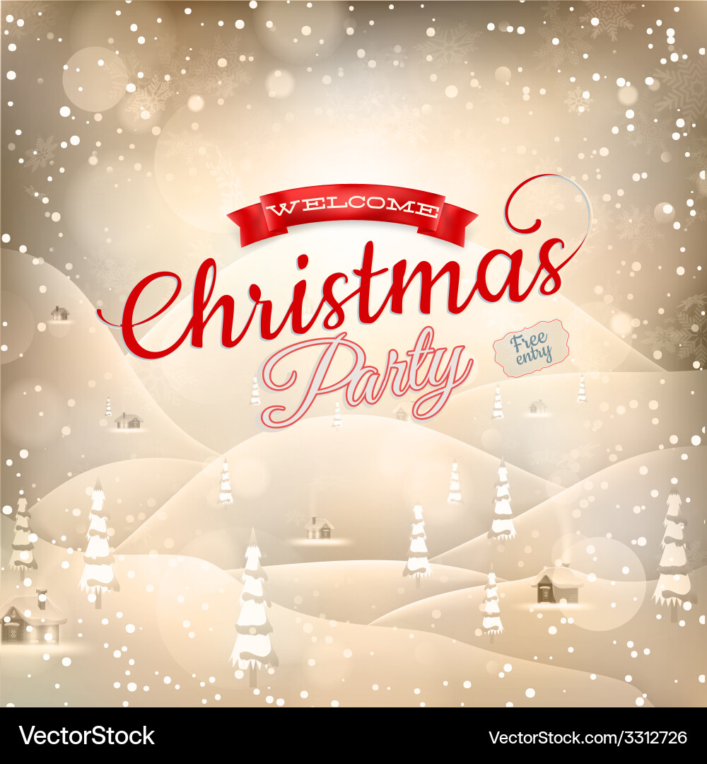 Christmas landscape poster eps 10 Royalty Free Vector Image