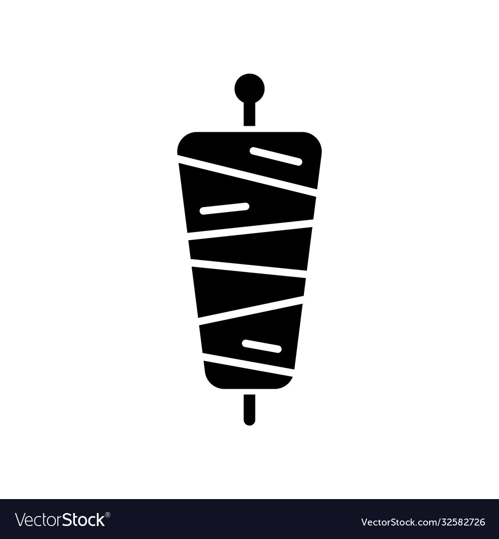 Cutout silhouette doner kebab icon outline Vector Image
