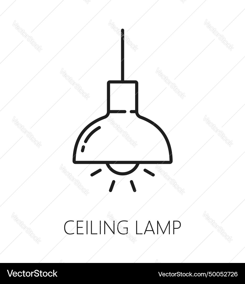 Electric lantern indoor ceiling lamp line icon Vector Image
