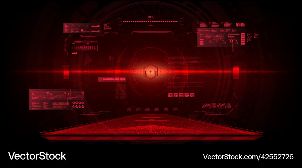 Fui virtual reality in hud style head-up vr Vector Image