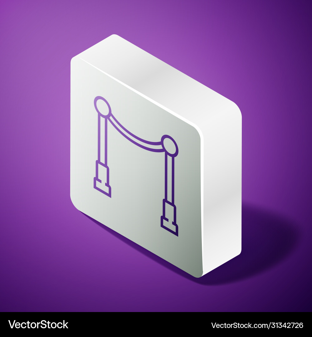 Isometric line carpet with barriers icon isolated Vector Image