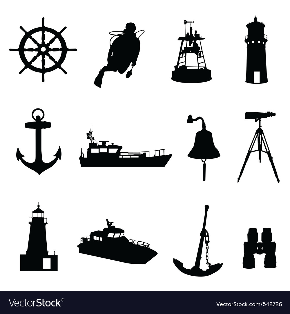 Nautical set Royalty Free Vector Image - VectorStock Nautical set Royalty Free Vector Image - VectorStock