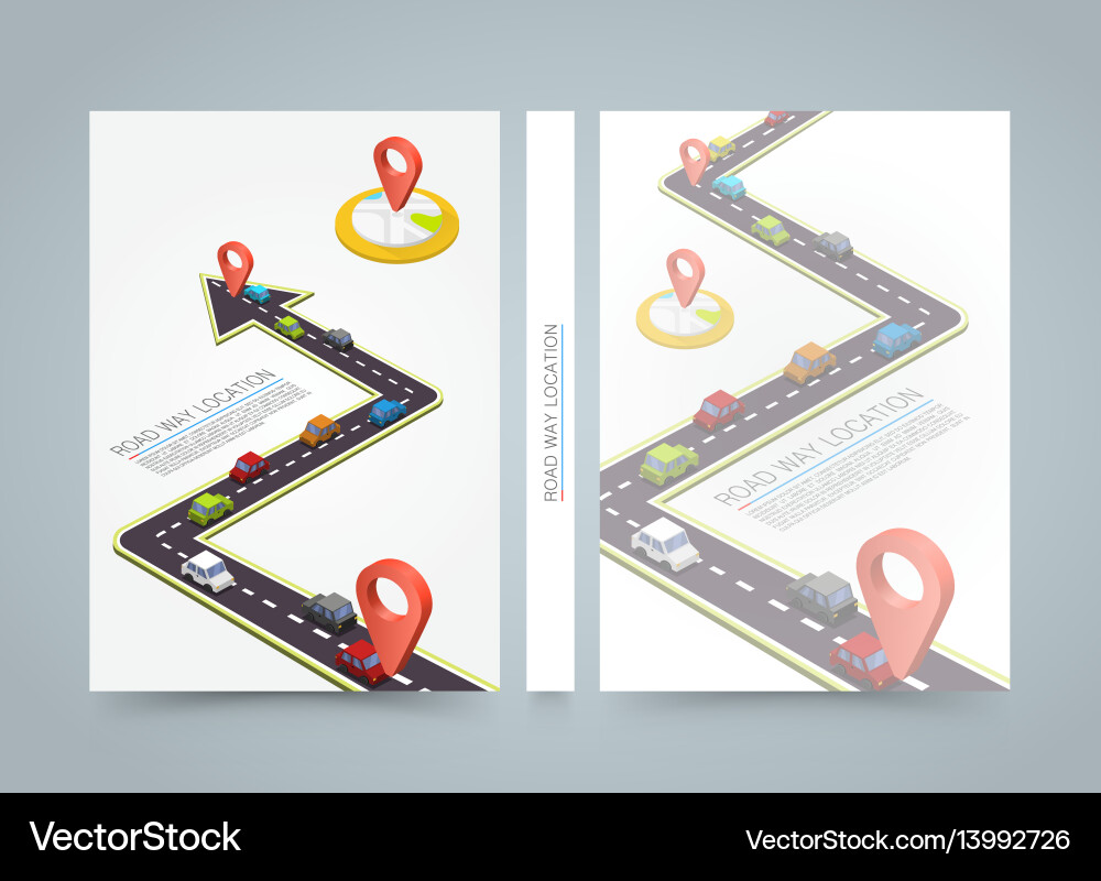 Paved path on the road banner book a4 size Vector Image