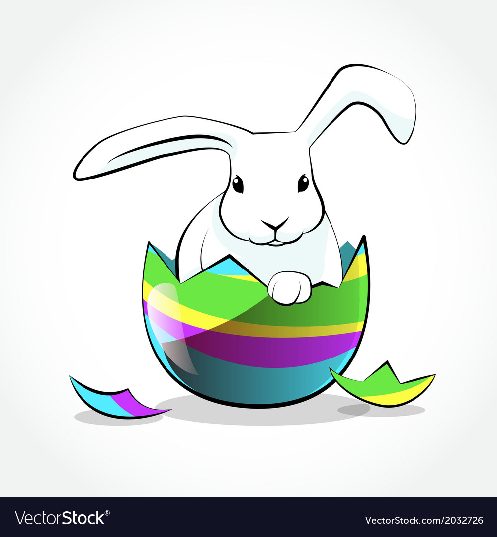 Rabbit easter 3 Royalty Free Vector Image - VectorStock