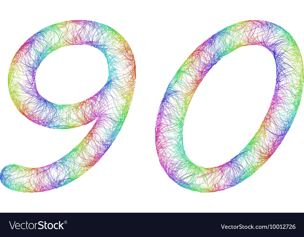 Rainbow sketch font design Royalty Free Vector Image