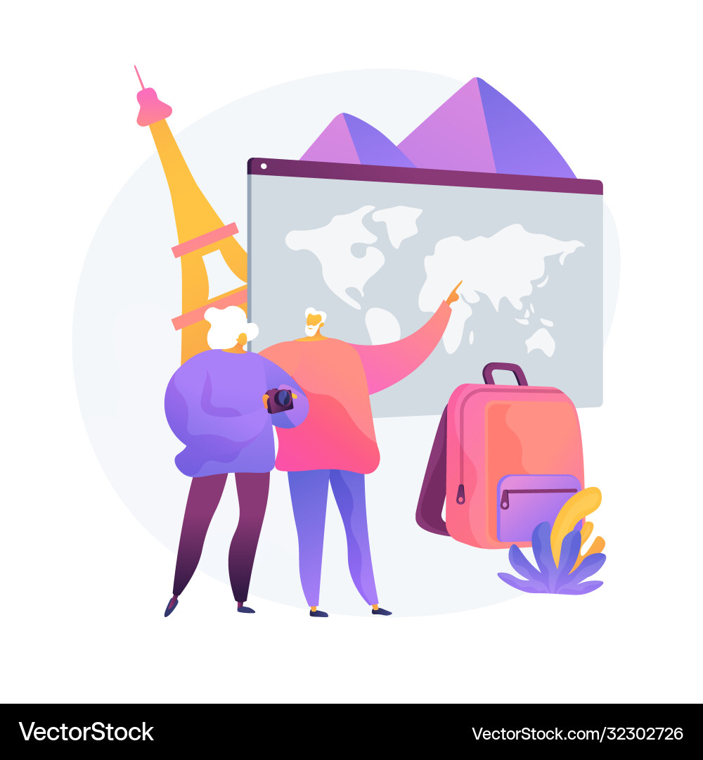 Senior couple travelling concept metaphor Vector Image