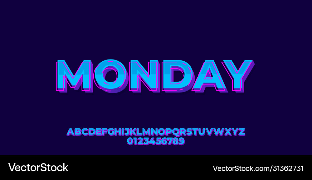 Abstract blue with purple line 3d font style Vector Image