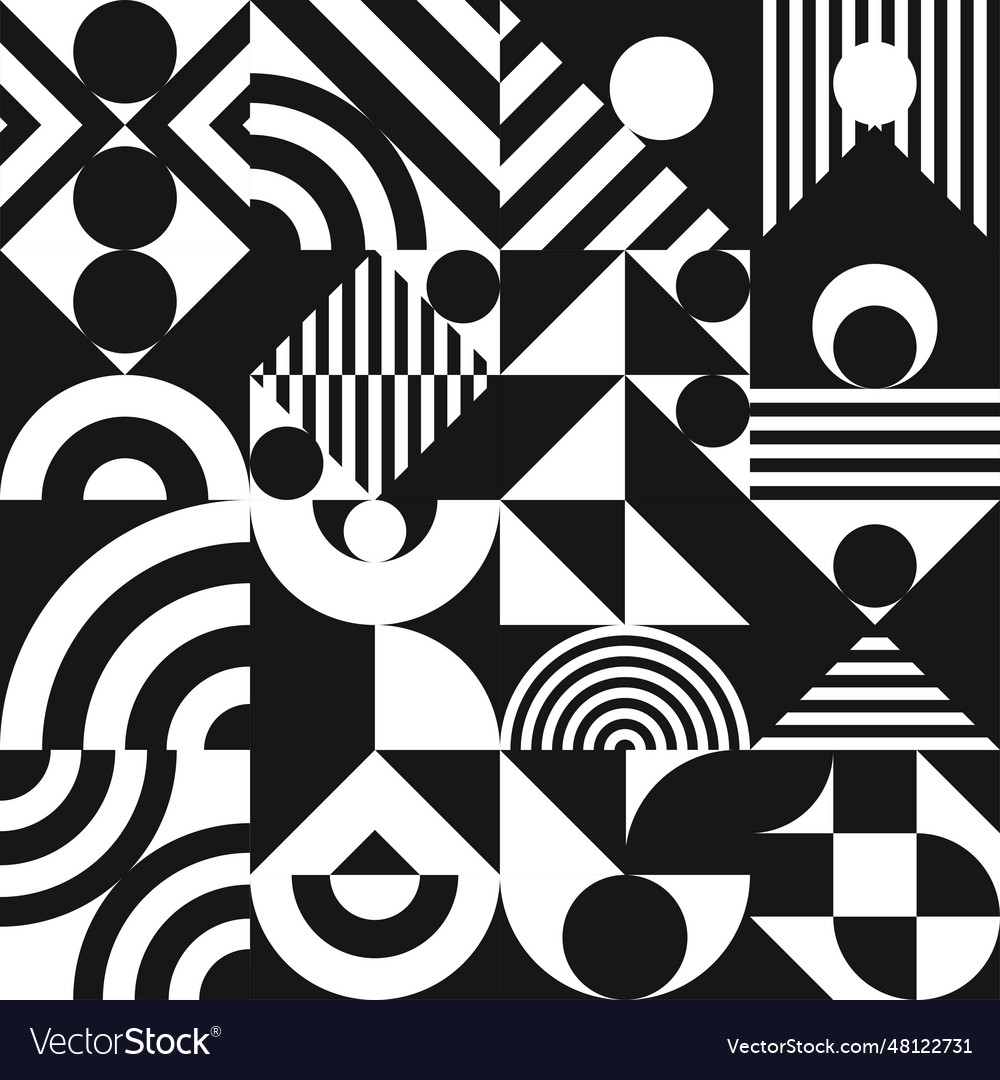 Bauhaus pattern minimal 20s geometric style Vector Image