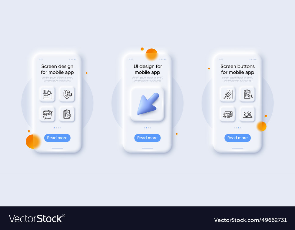 Bitcoin chart card and deflation line icons pack Vector Image Bitcoin chart card and deflation line icons pack Vector Image