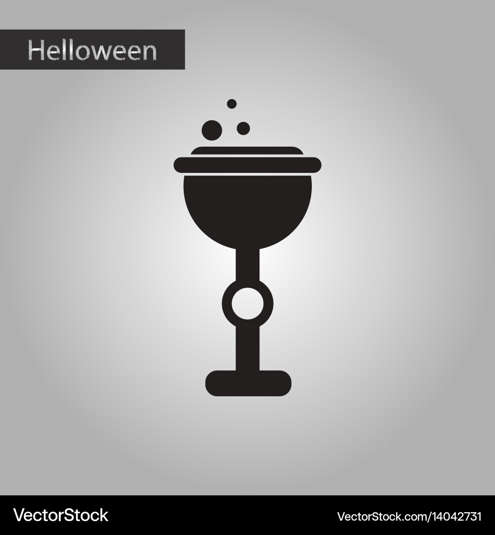 Black and white style icon halloween cup potion Vector Image