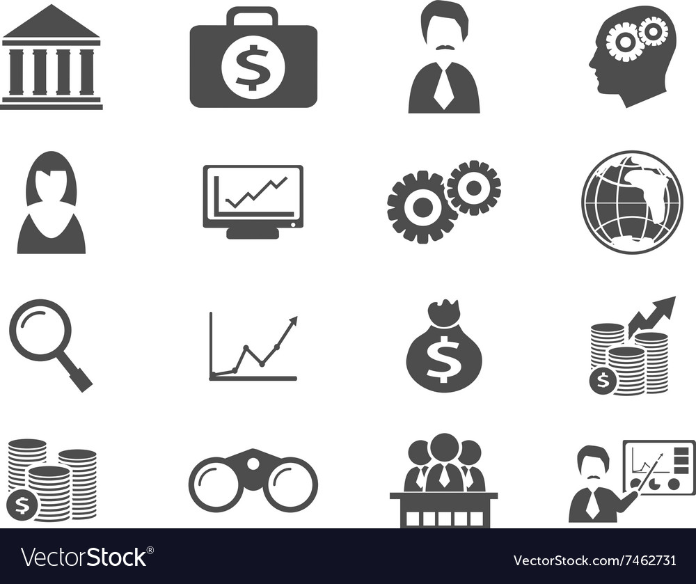 Business icon set Royalty Free Vector Image - VectorStock