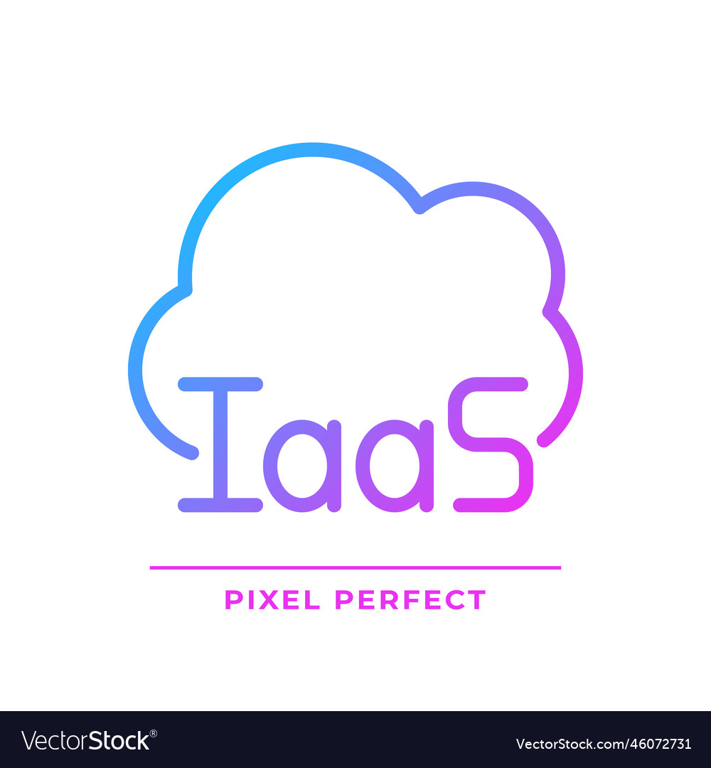 Cloud based iaas pixel perfect gradient linear Vector Image