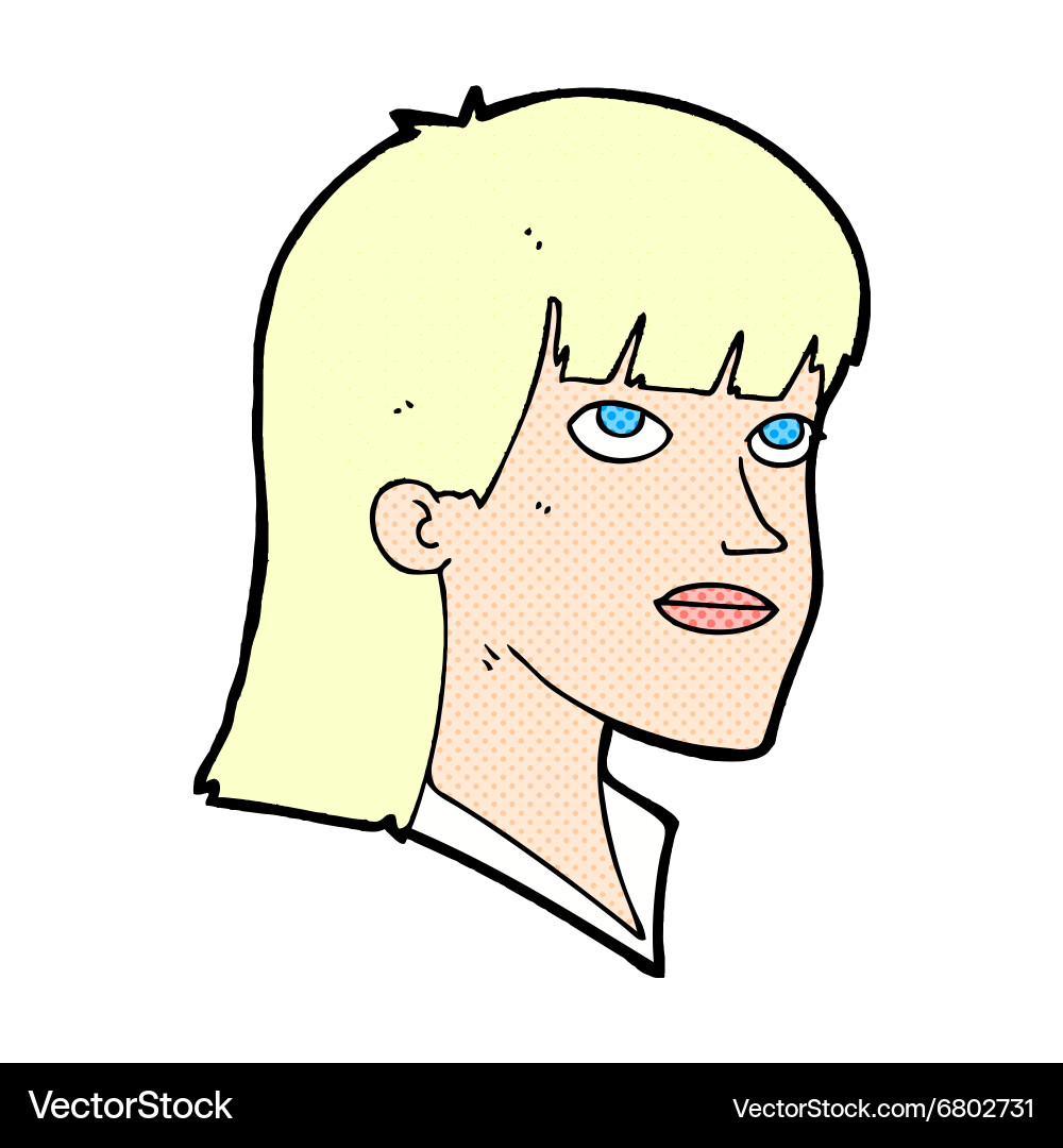 Comic cartoon serious woman Royalty Free Vector Image