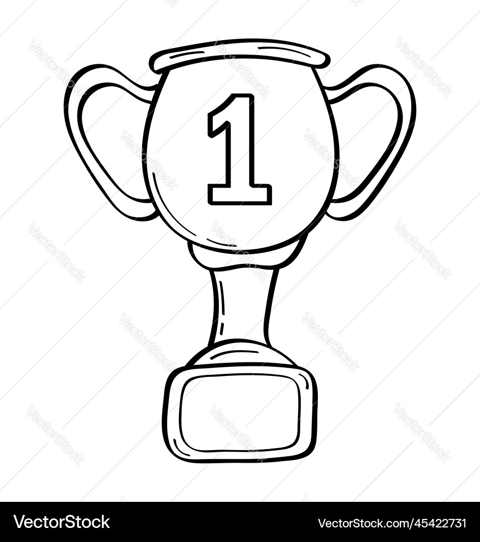 First place doodle icon medals and diploma set Vector Image