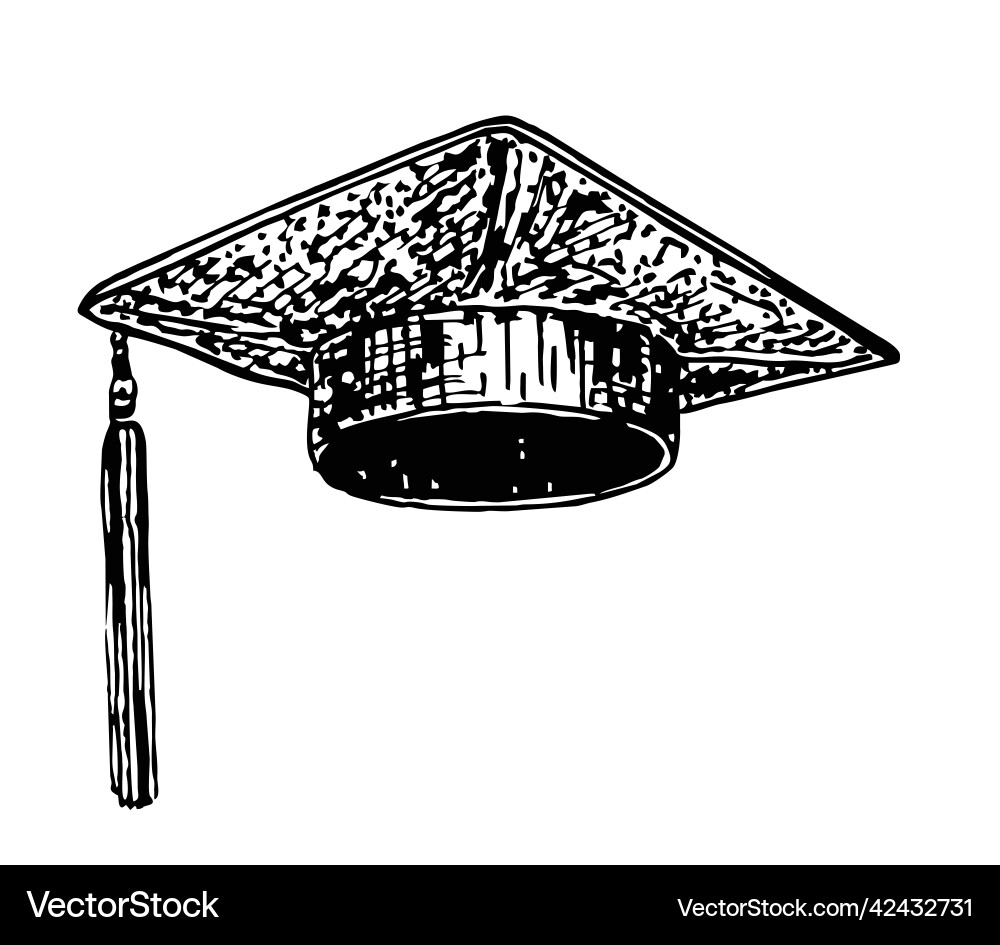 Graduation university or college academic cap Vector Image