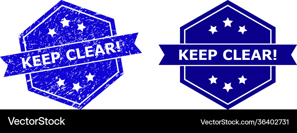 Hexagonal keep clear exclamation watermark Vector Image