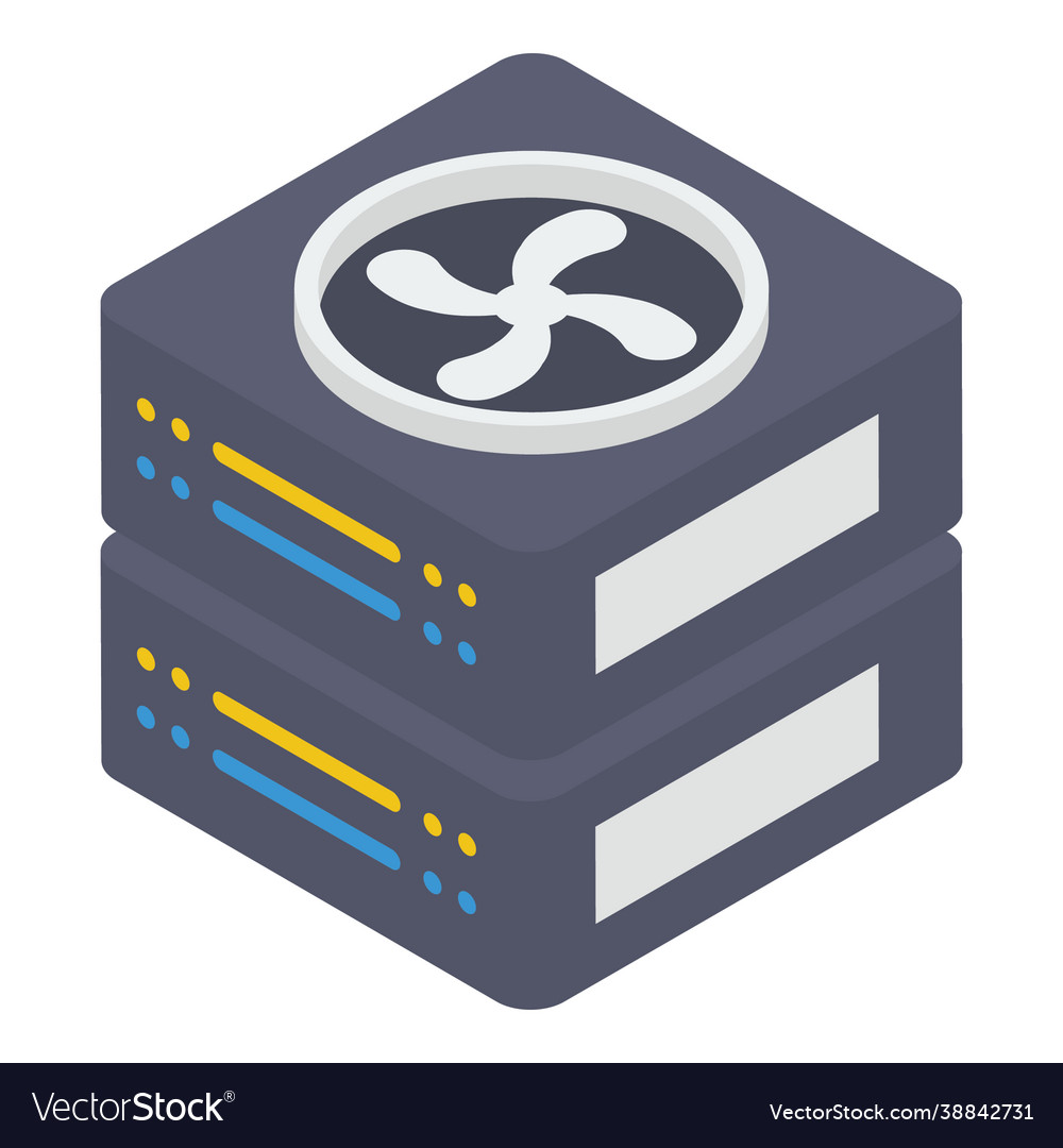 Isometric processor fan Royalty Free Vector Image