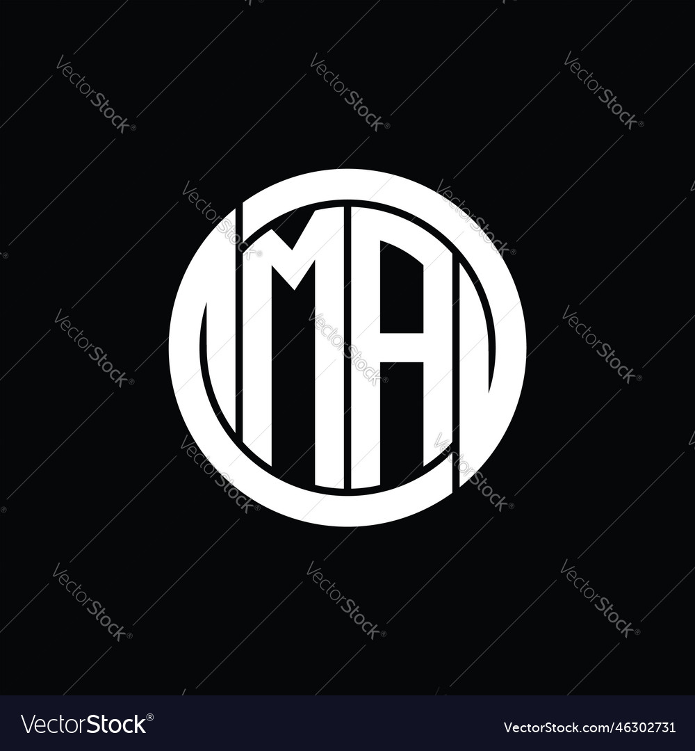 Ma logo monogram shield inside circle shape Vector Image