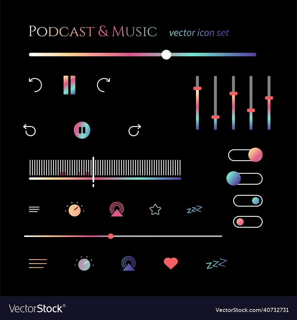 Music player button interface set Royalty Free Vector Image