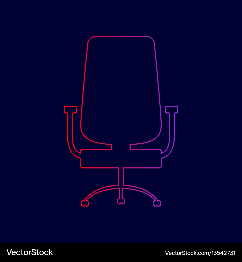Office chair sign line icon with gradient Vector Image