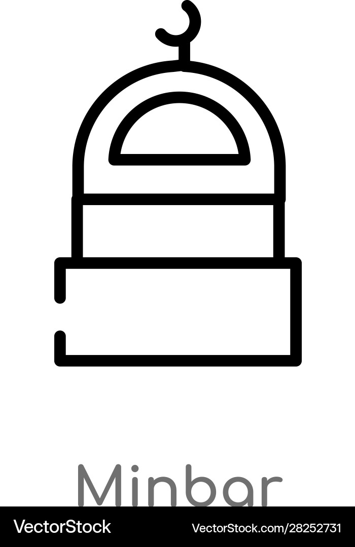 Outline minbar icon isolated black simple line Vector Image
