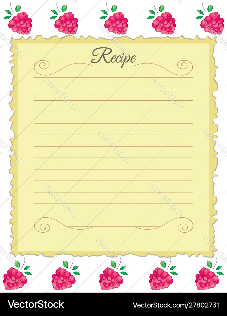 Paper for recipes form for recipes notebook Vector Image