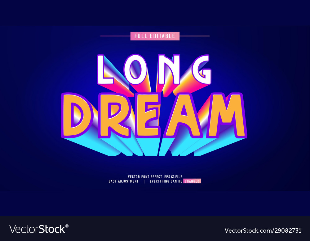 Premium text effect editable template neon night Vector Image