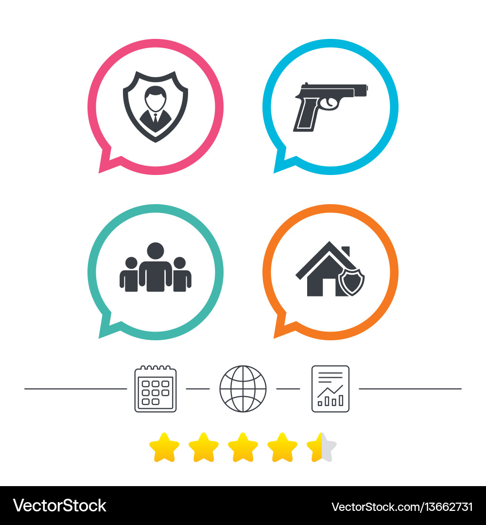 Security agency icons home shield protection Vector Image