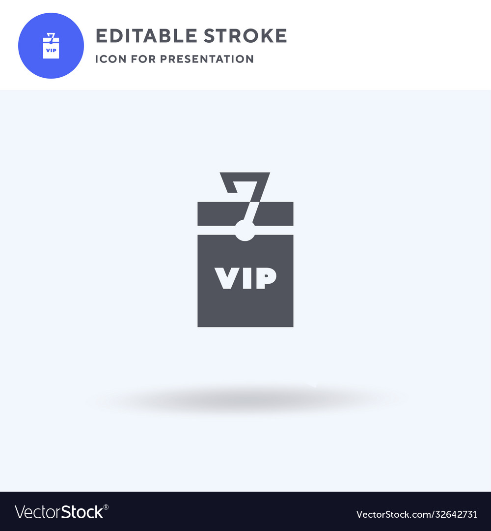 Vip pass icon filled flat sign solid Royalty Free Vector