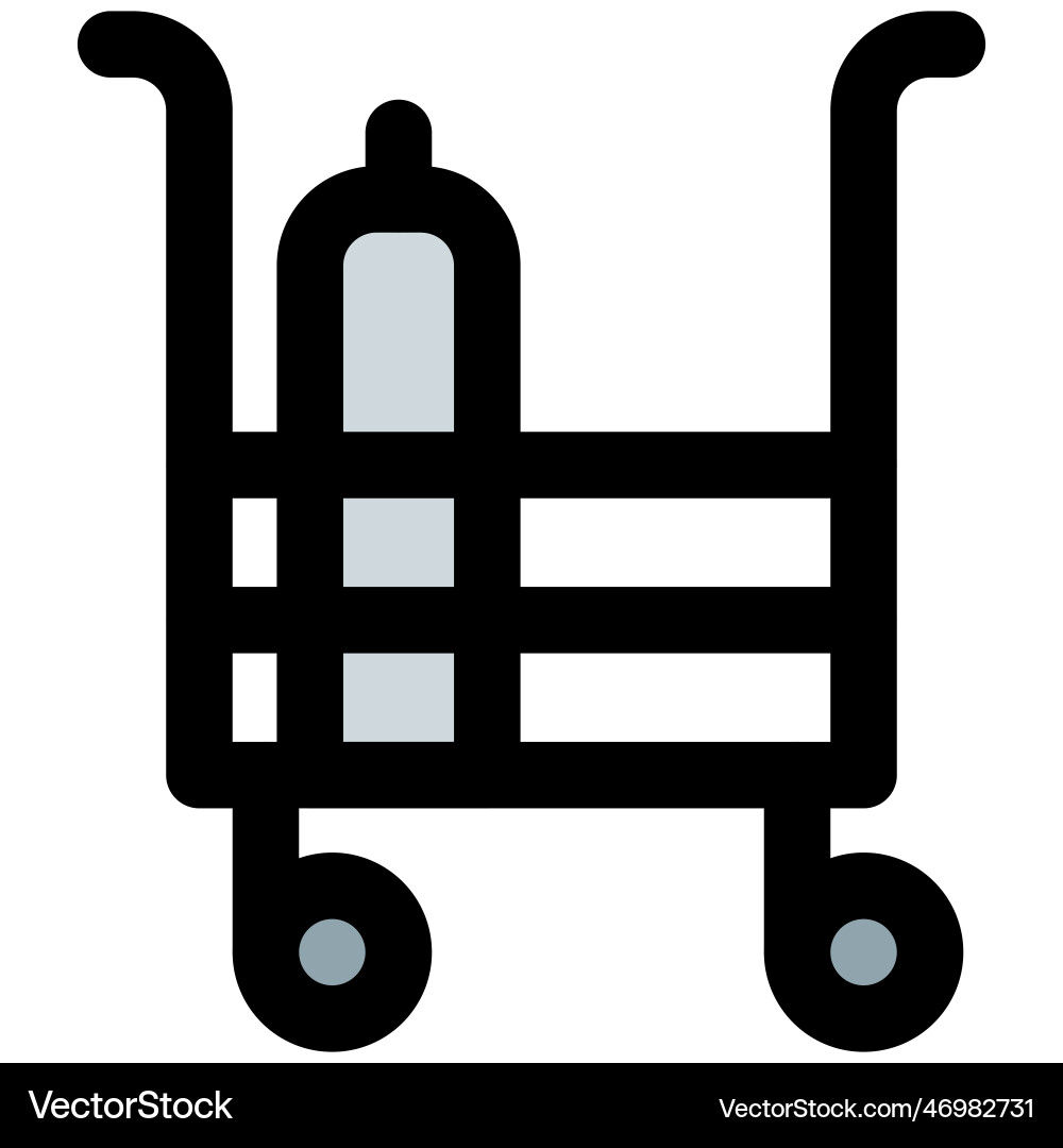 Wheeled trolley used to move cylinder Royalty Free Vector
