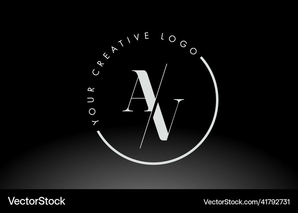 White av serif letter logo design with creative Vector Image