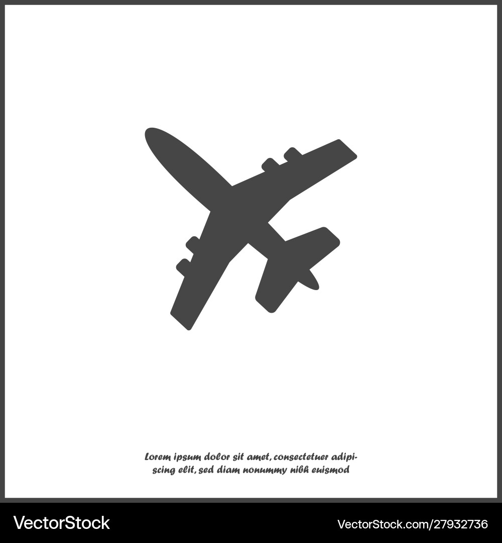 Aircraft or airplane icon on white isolated Vector Image