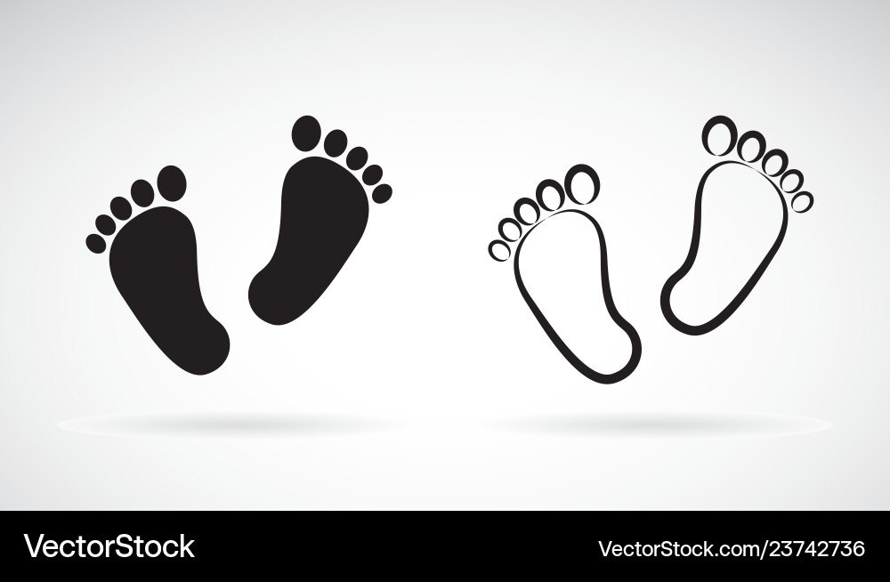 Baby foot icon flat style isolated on white Vector Image