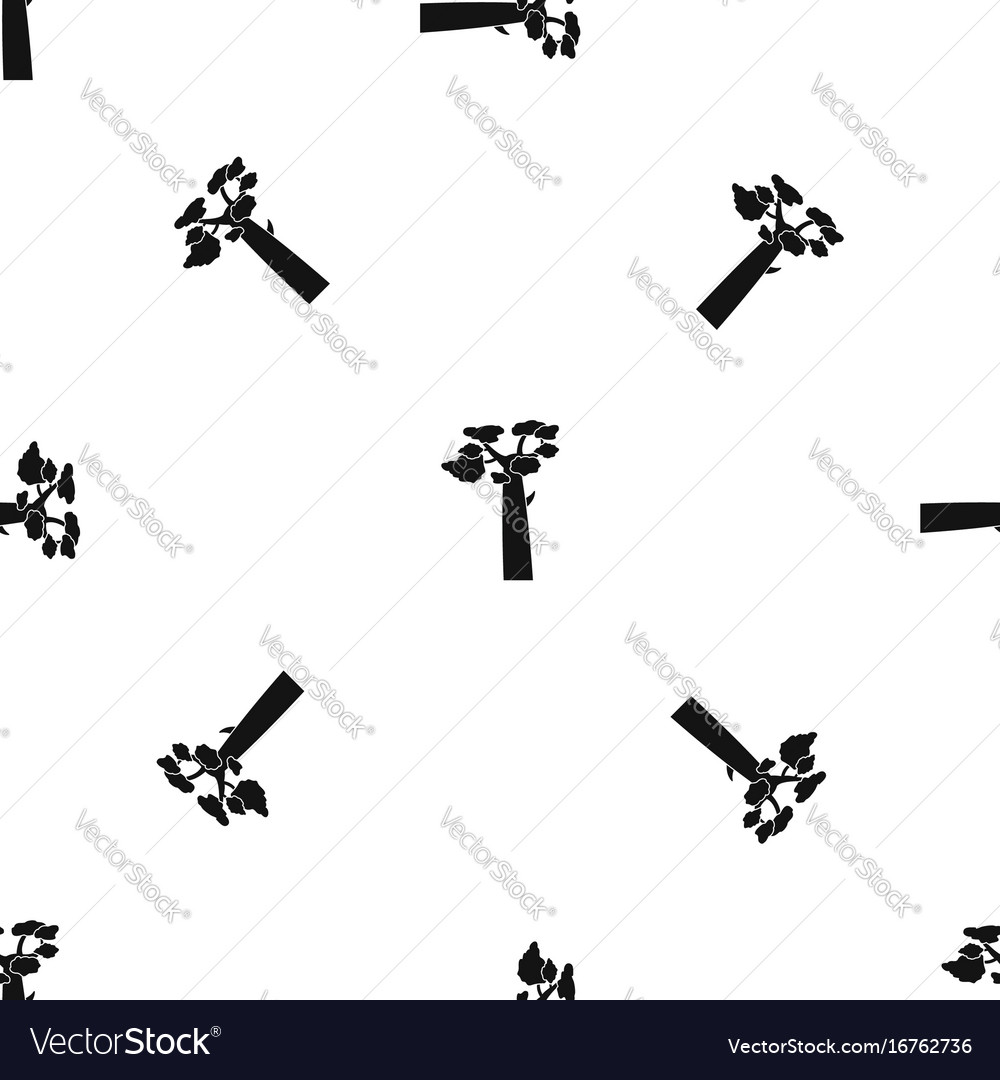 Baobab pattern seamless black Royalty Free Vector Image