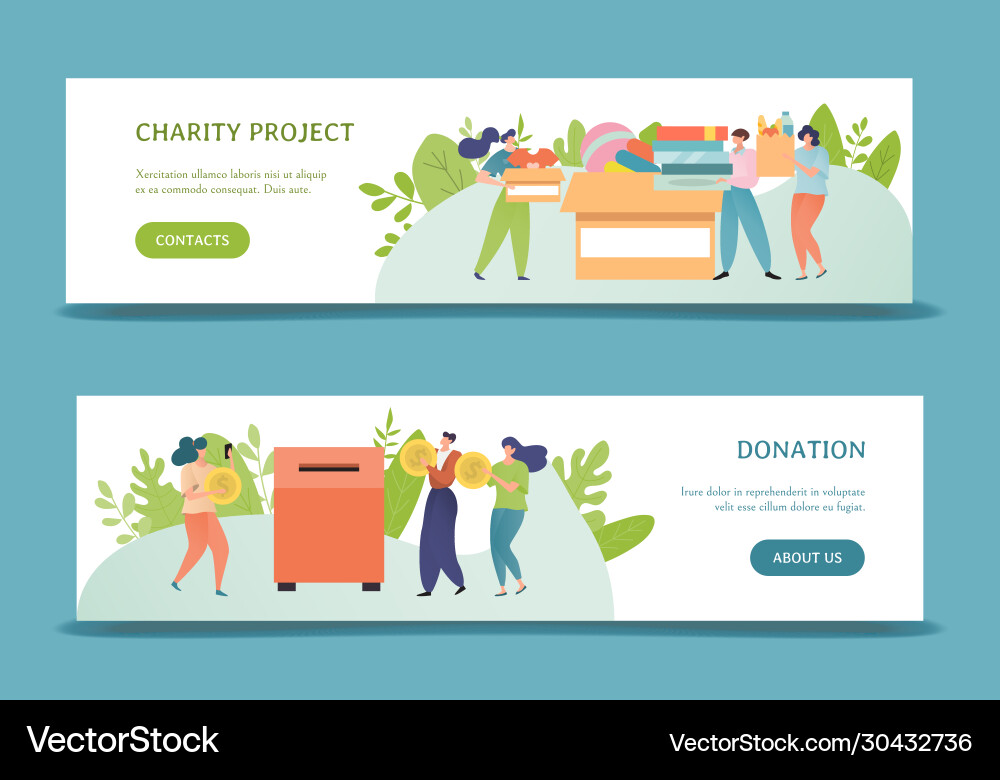 Donation charity poster banner Royalty Free Vector Image