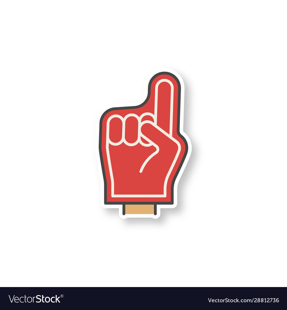 Foam finger patch Royalty Free Vector Image - VectorStock